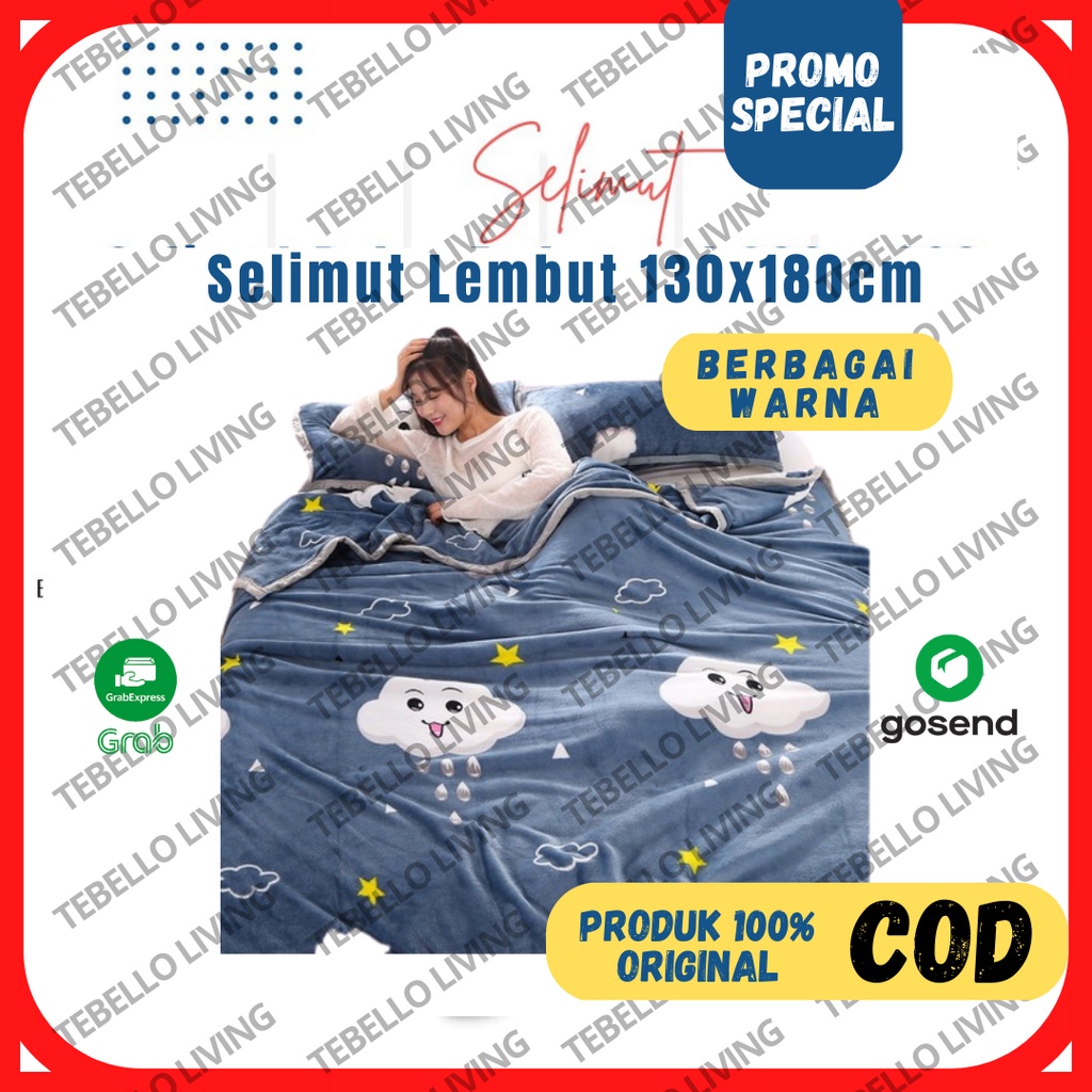 Jual TEBELLO Selimut lembut dan nyaman ukuran 130x180 Premium | Shopee Indonesia