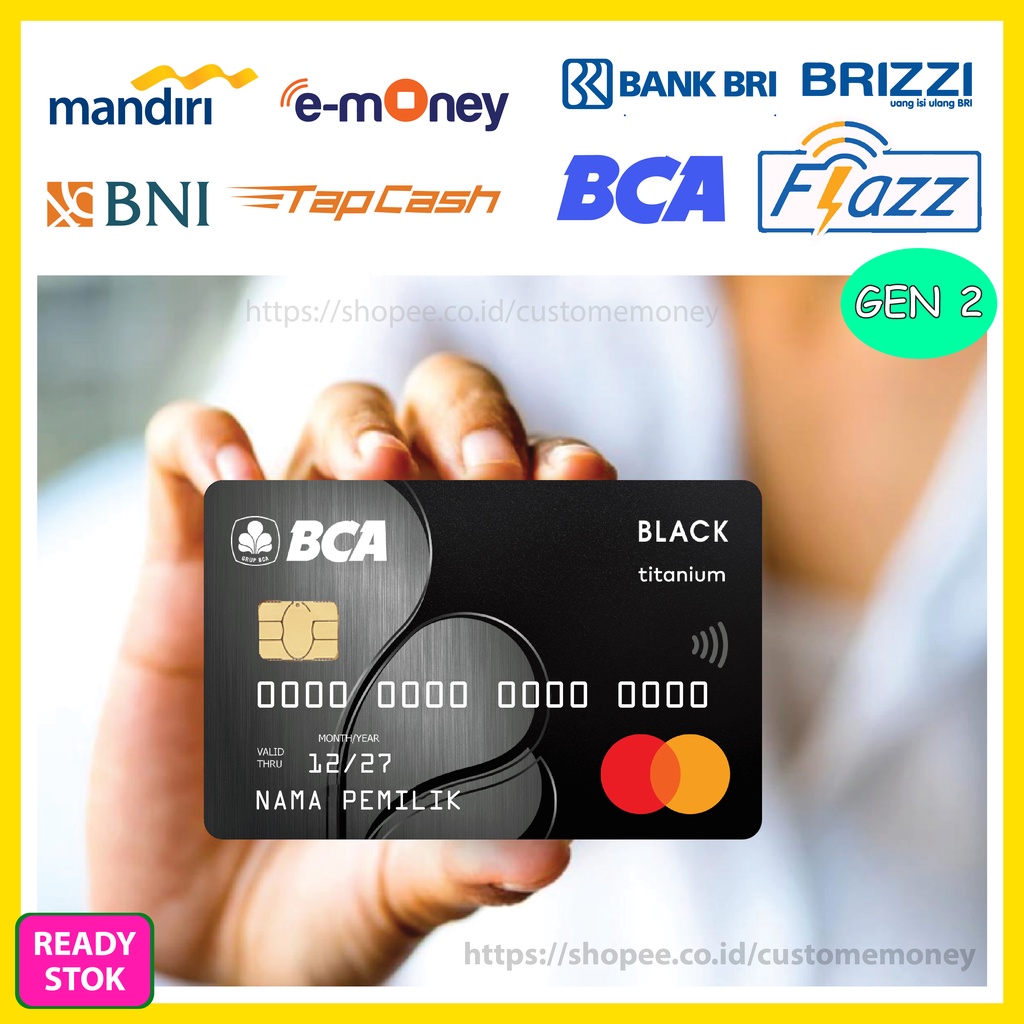 Jual KARTU EMONEY DESIGN BLACK TITANIUM CARD ETOLL E-MONEY MANDIRI ...