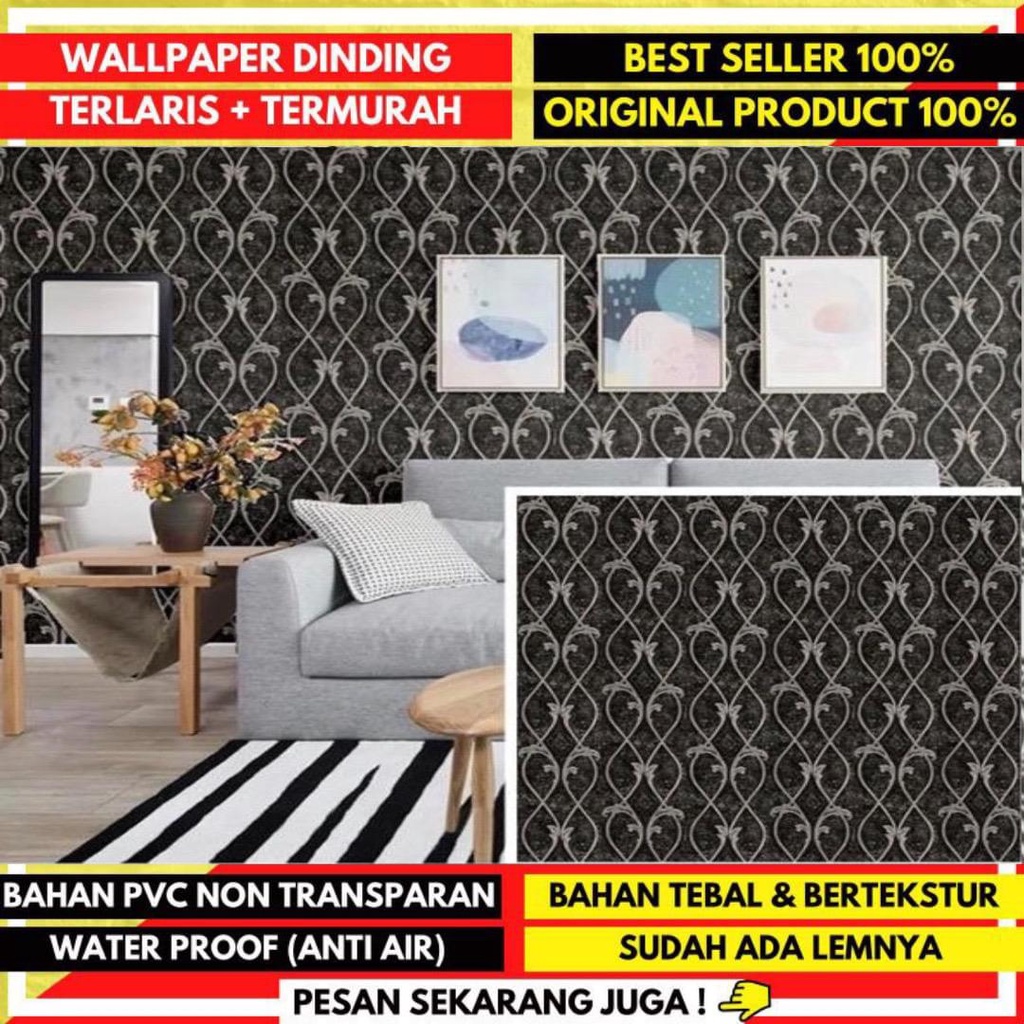 Jual Wallpaper Dinding 10 m 10 meter 45 cm x 10 m BATIK GOLD BATIK PINK ...