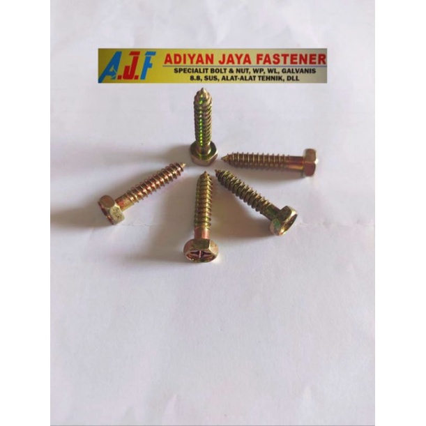 Jual SEKRUP HEXAGON DWIFUNGSI OBENG+KUNCI 6X11/4 Yellow | Shopee Indonesia