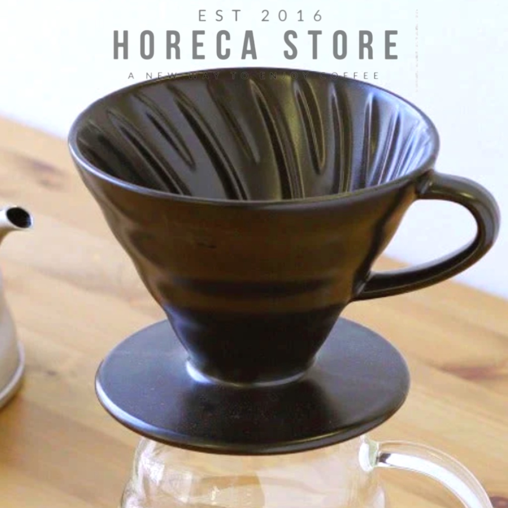 Jual V60 Coffee Drip Hitam Keramik ukuran 01 02 / Dripper Kopi Pour ...