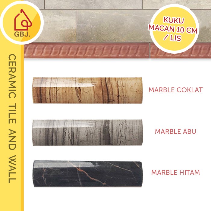 Jual LIST KERAMIK MOTIF MARMER 10 CM / KUKU MACAN KERAMIK / BON BON | Shopee Indonesia