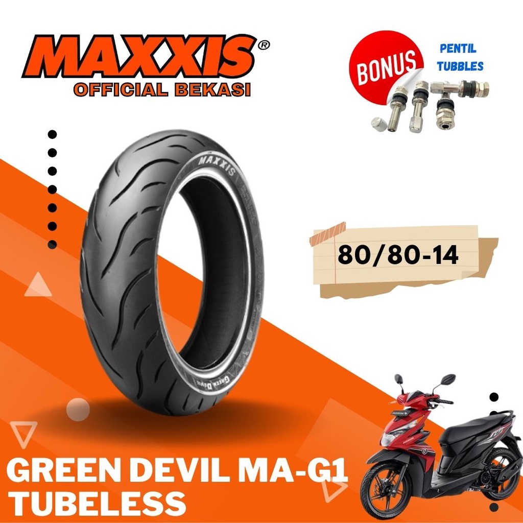 Jual BAN MAXXIS GREEN DEVIL MA-G1 TUBELESS ( 80/80 - 90/80 - 100/80 ) RING 14 / BAN MOTOR RING ...