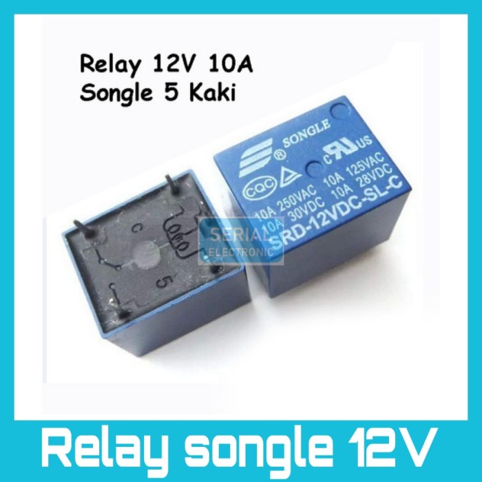 Jual RELAY SONGLE 12V 10A SRD-12VDC-SL-C 5P 5 KAKI SRD T73 FOR ARDUINO ETC | Shopee Indonesia