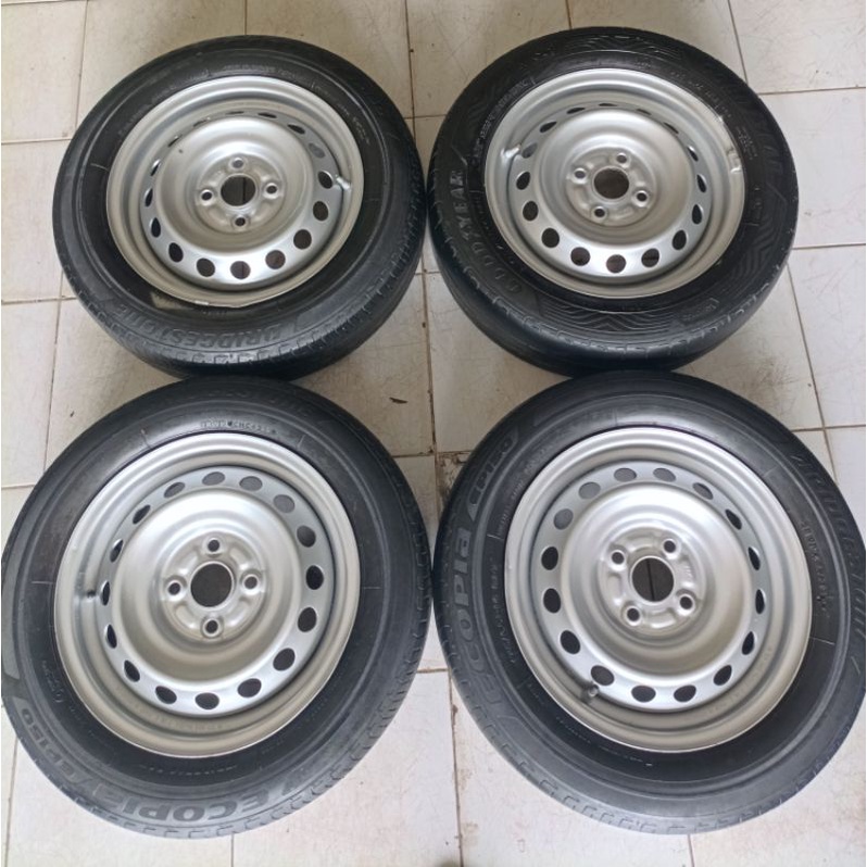 Jual Ring 14 Velg kaleng plus ban pcd 4x100 velg mobil roda mobil velg calya velg ori | Shopee ...