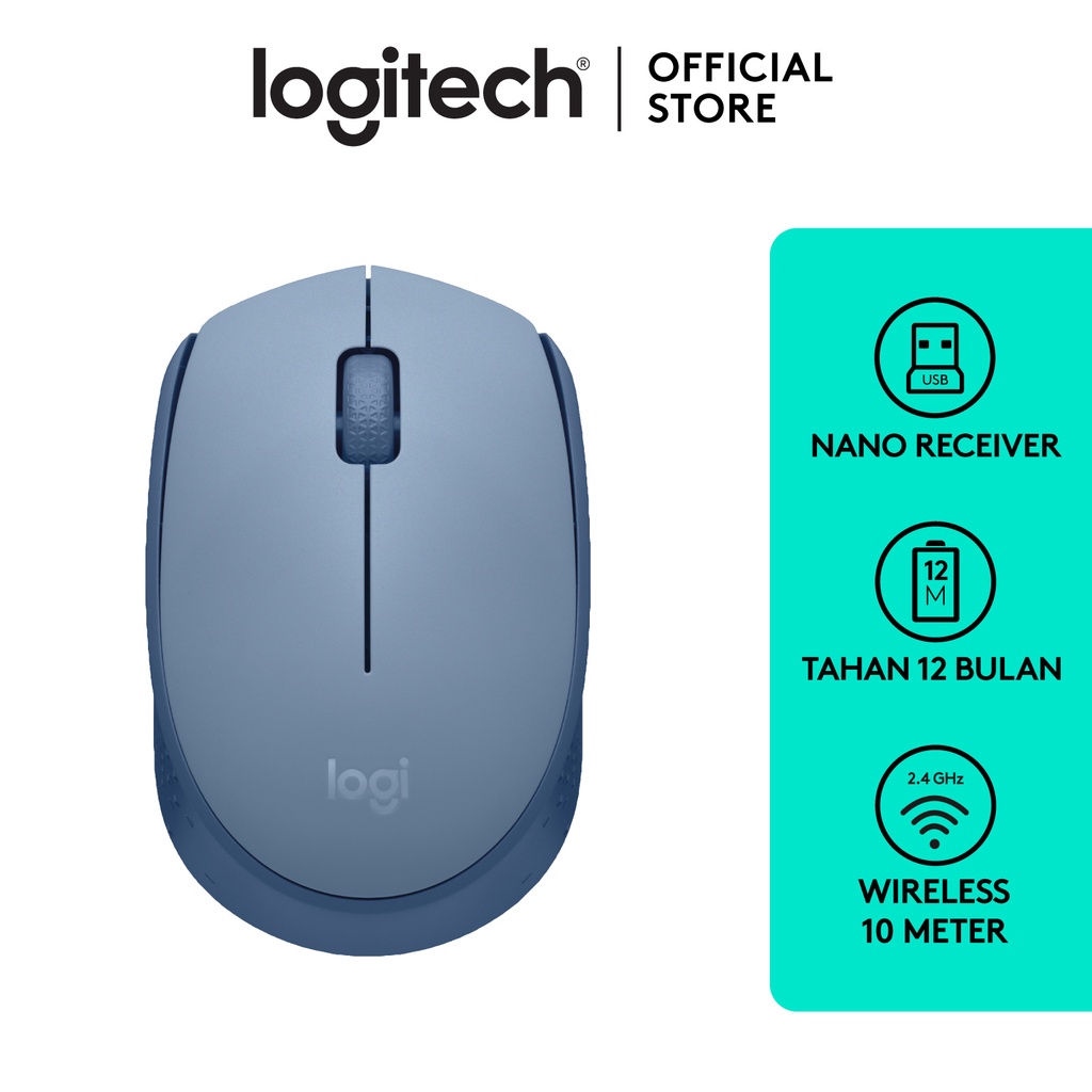 Jual Logitech M171 Mouse Wireless untuk Windows, Mac, ChromeOS - Blue ...