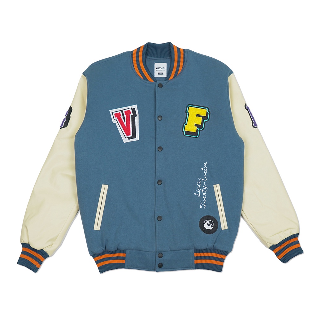 Jual GVFI Varsity Jacket Smiley Collage | Shopee Indonesia