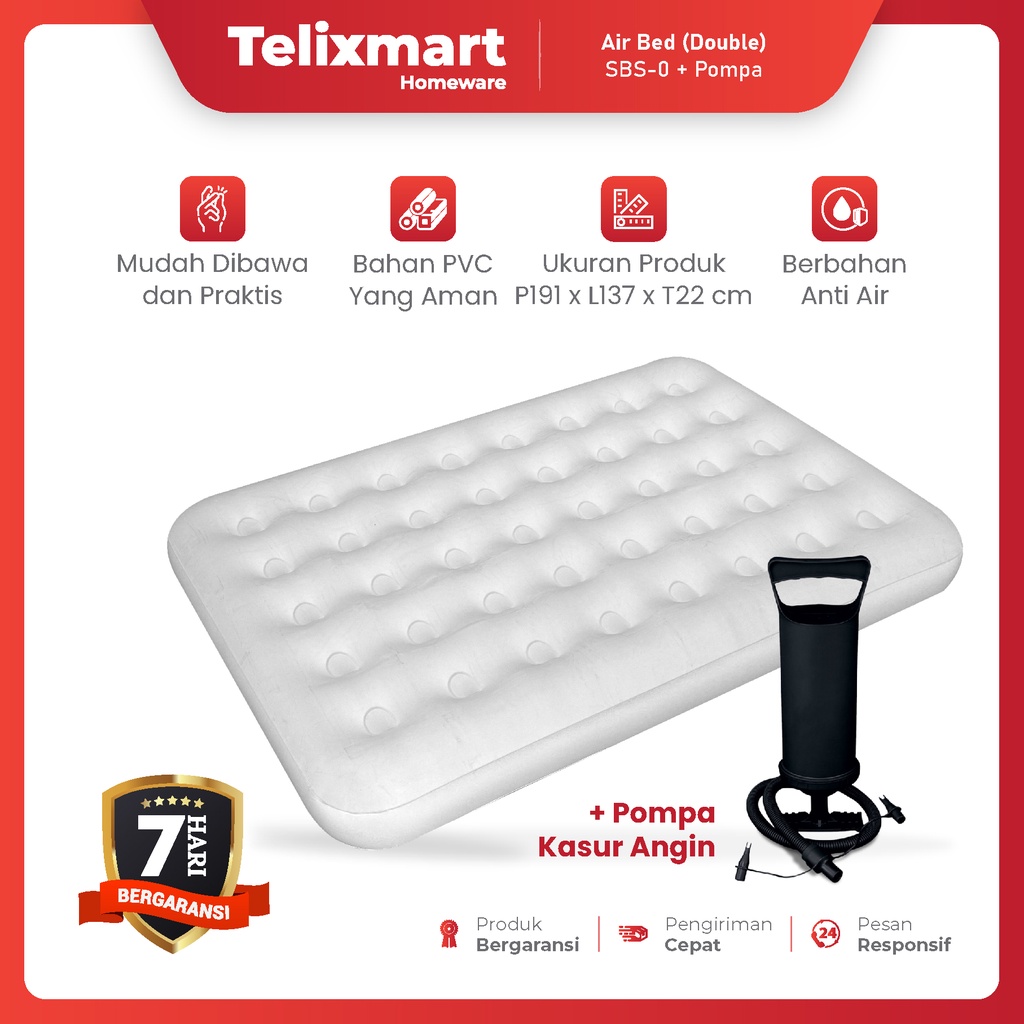 Jual Matras Tidur Kasur Angin Pompa Tiup Air Bed Single Twin Double ...