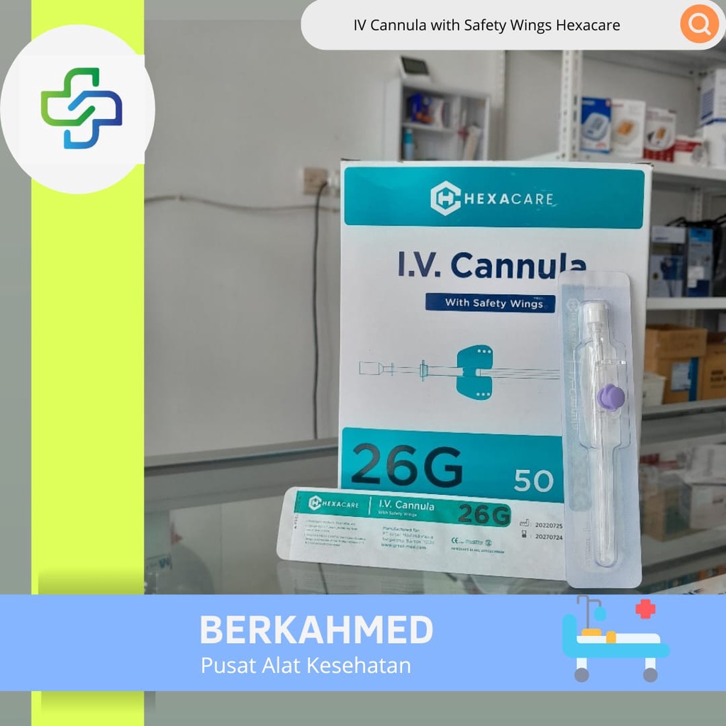 Jual Iv Cannula With Safety Wings Hexa Care 26G | Shopee Indonesia