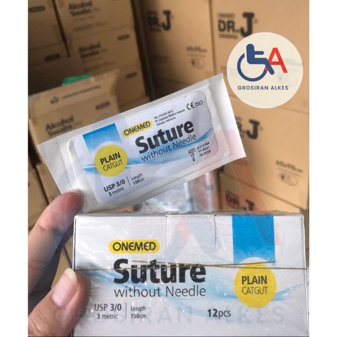 Jual benang bedah operasi suture without needle catgut plain 3/0 ...