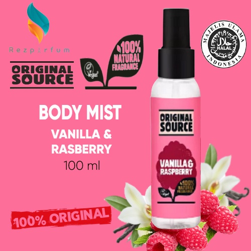 Jual Original Source Vanilla and Rasberry body mist 100 ml | Shopee ...
