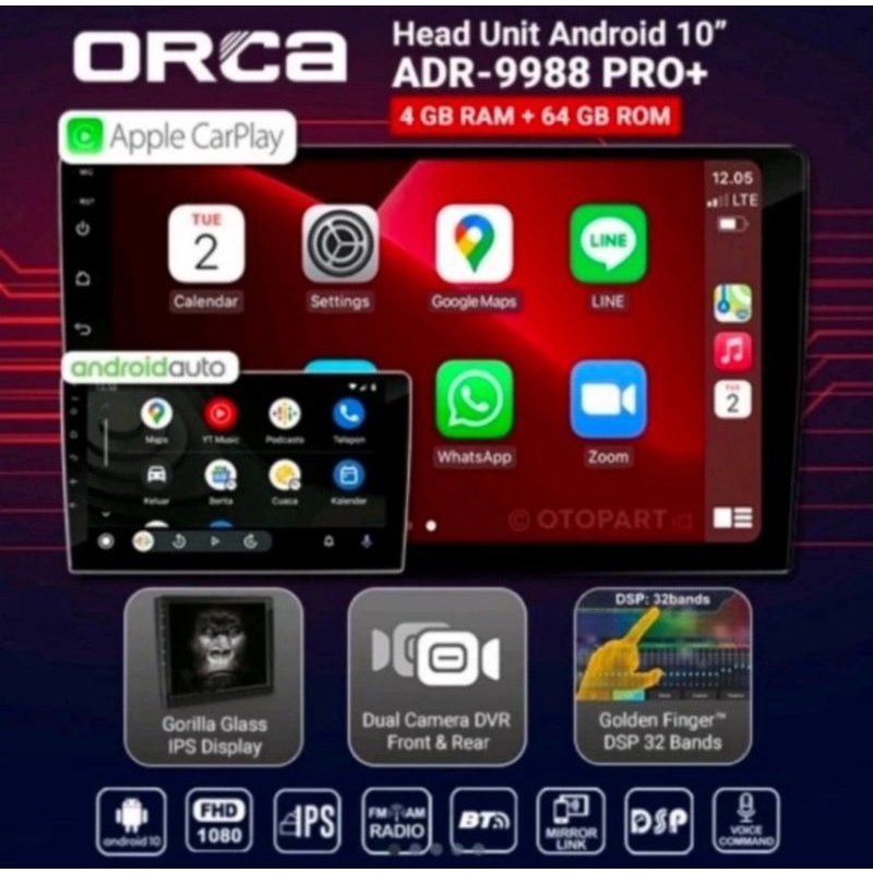 Jual Orca Double Din ADR-9988 Pro Plus | Shopee Indonesia