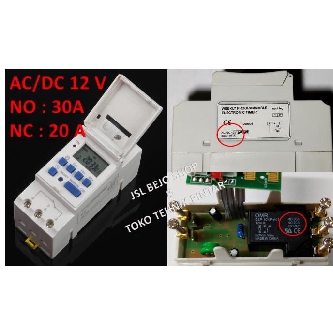 Jual 12 V DC DIN Rail Digital Programmable Timer Switch Model MCB ...