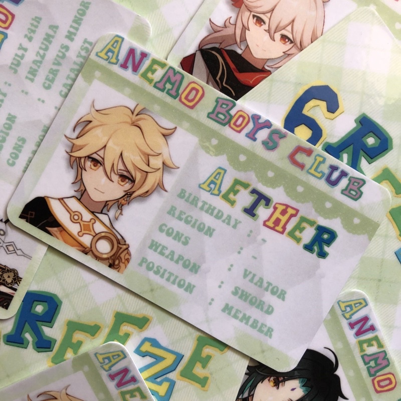 Jual genshin impact id card / anemo boys club id card (venti, xiao ...