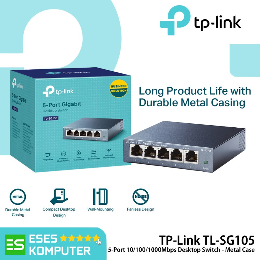 Jual Switch Hub TP-Link 5 Port Gigabit Destkop Switch - TL-SG105 ...