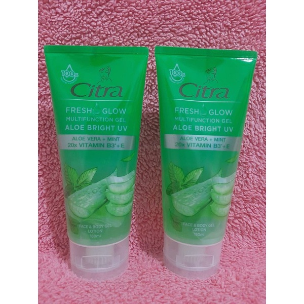Jual CITRA Fresh Glow ALOE Bright UV Multifunction Gel 180 ml | Shopee ...