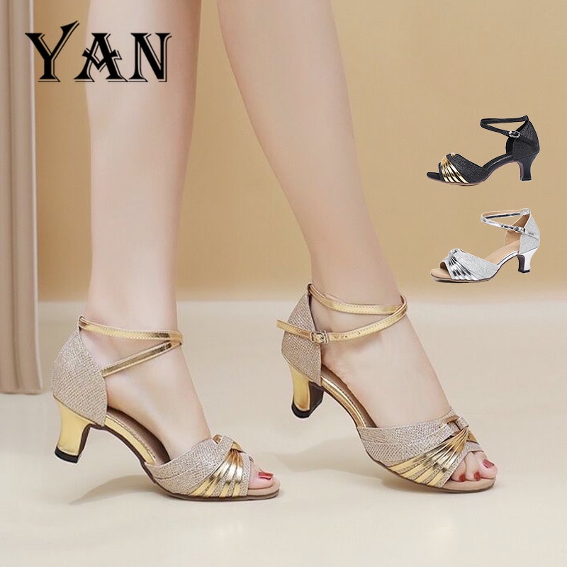 Jual YAN Sepatu Dance Wanita Sepatu Hak 5cm Sepatu Dansa Latin/ Line ...