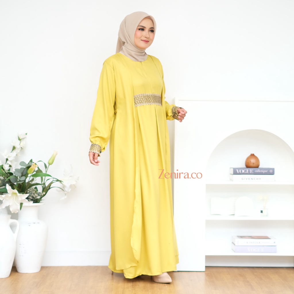 Jual Zenira.Co Gamis Delisa Lime | Shopee Indonesia