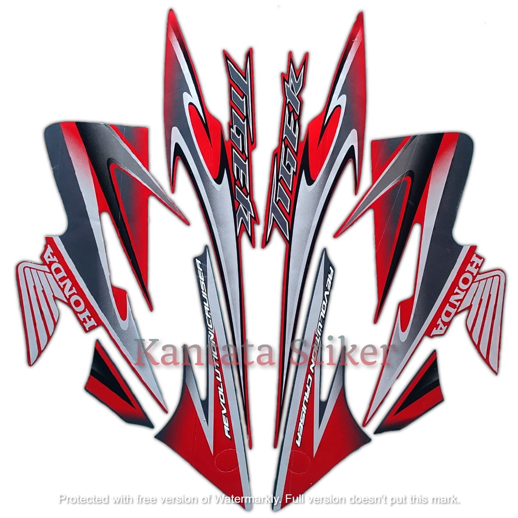 Jual STIKER STRIPING LIS LES BODY MOTOR TIGER REVO 2013 MERAH STANDAR ...
