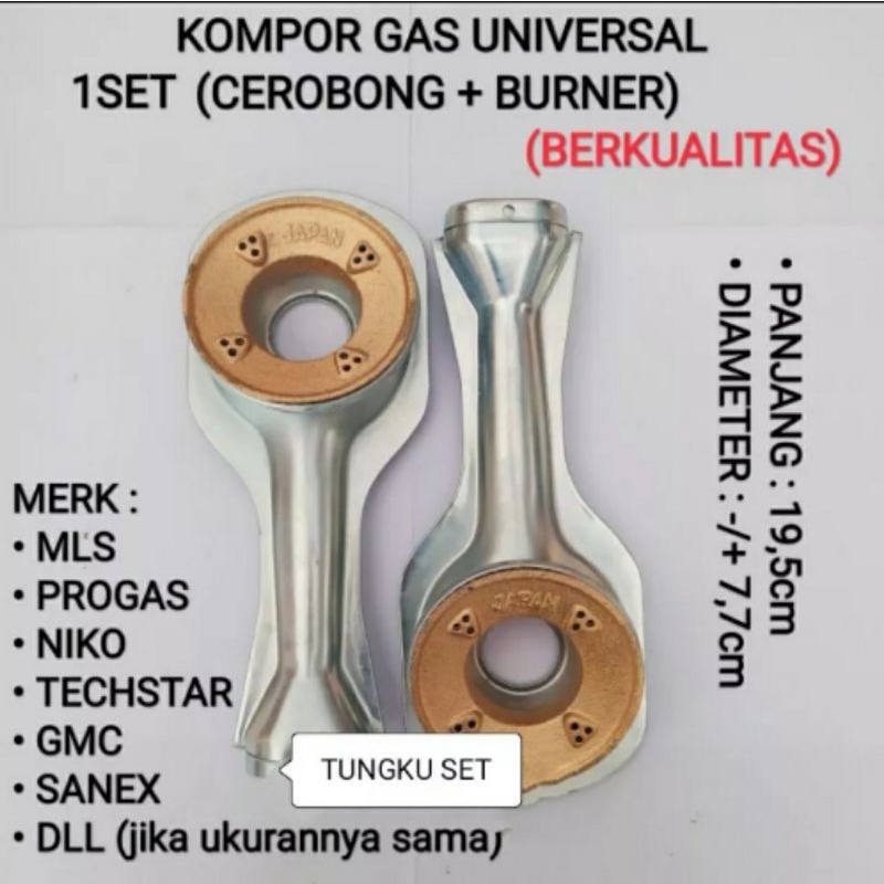 Jual Cerobong Kompor Gas Universal- set tungku cerobong +bunner ...