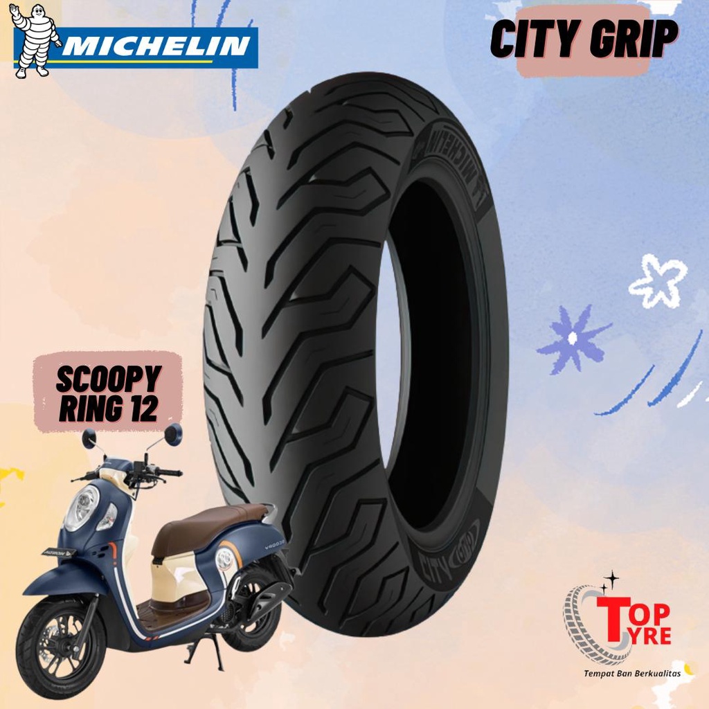 Jual BAN MOTOR SCOOPY RING 12 // MICHELIN CITY GRIP 110/90-12 // BAN MOTOR FREEGO, SCOOPY NEW ...