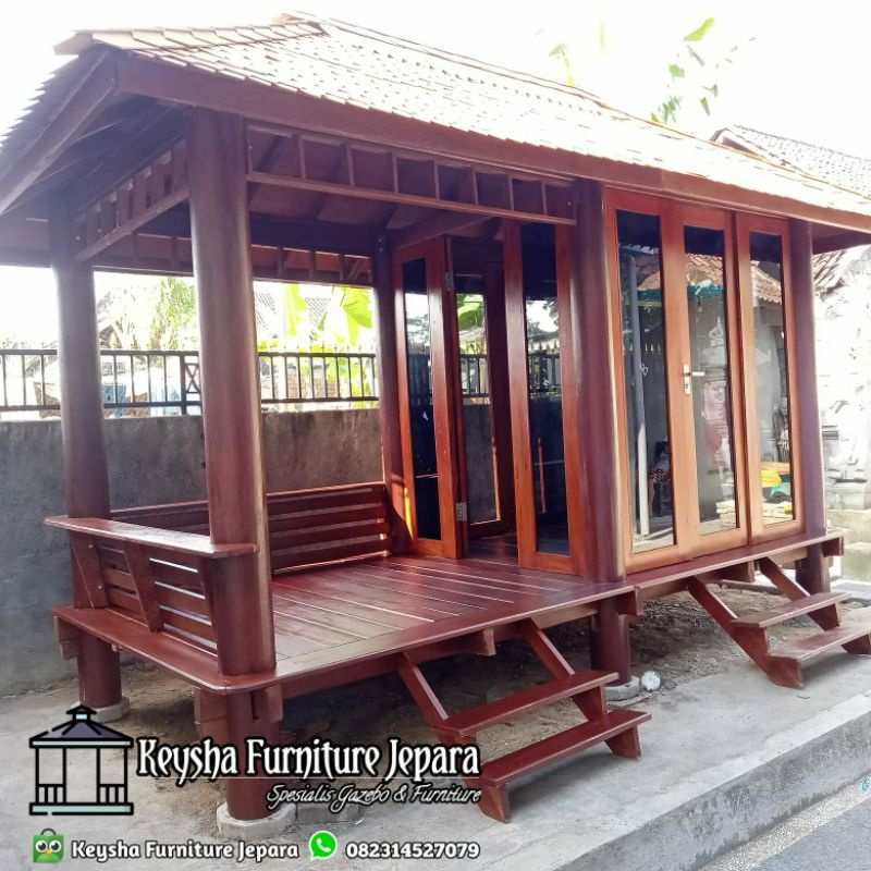 Jual Gazebo Custom Kaca | Jual Gasebo Kayu Kelapa | Shopee Indonesia