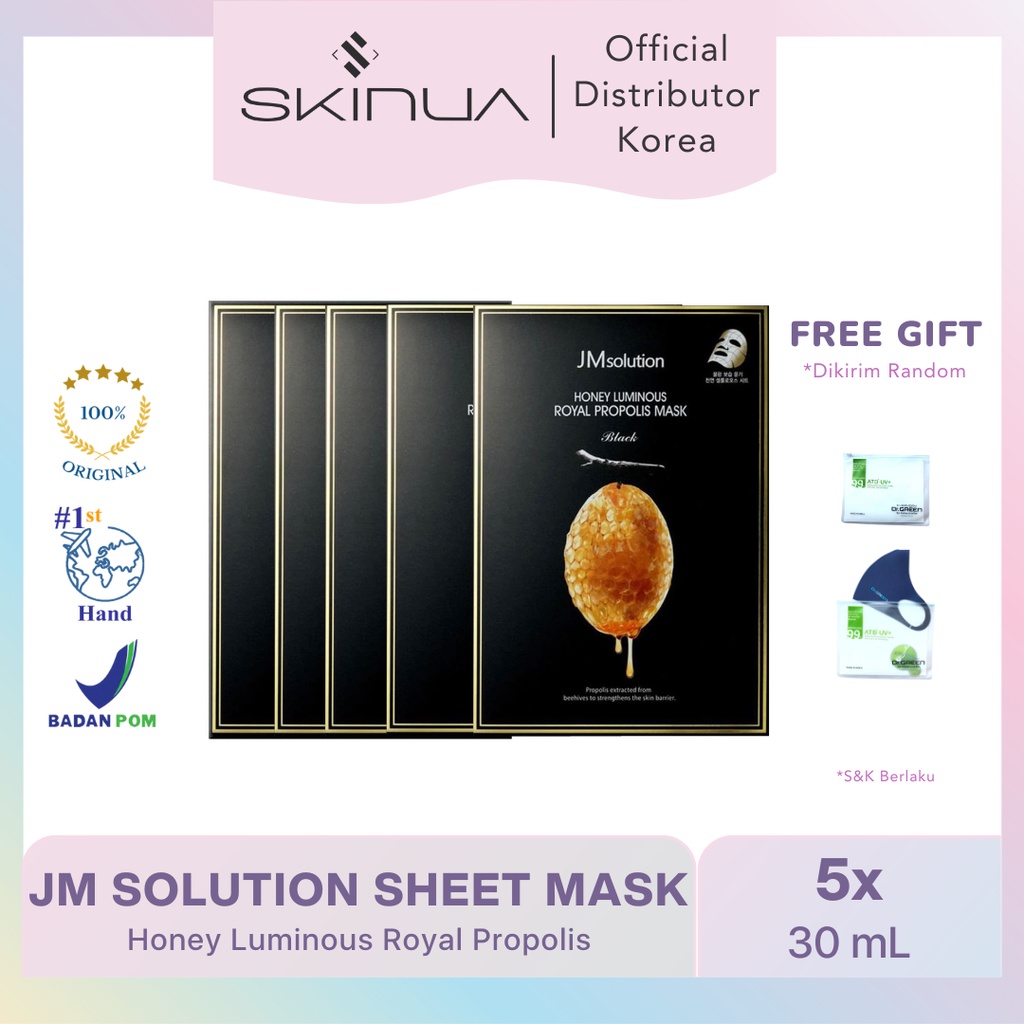Jual (PAKET ISI 5) JMsolution Honey Luminous Royal Propolis Mask Black ...