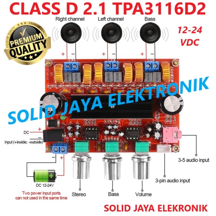 Jual Ampli Power 2.1 Class D Tpa3116 Tpa3116D2 Amplifier Subwoofer 2X ...