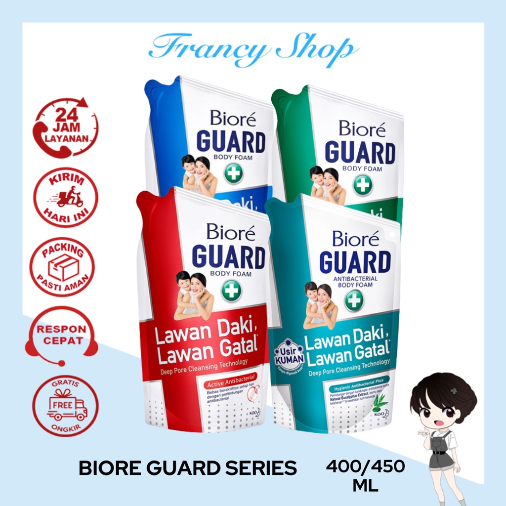 Jual Sabun Mandi Cair Biore Body Wash Guard 400/450 ml Refill Pouch ...