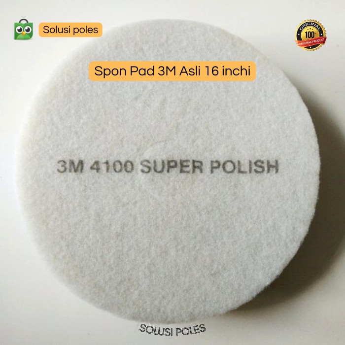 Jual 3M White Super Polish Pads-Spon Pad Poles Marmer 16" (1 Pcs ...