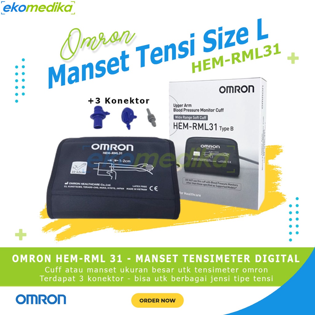 Jual OMRON CUFF / MANSET TENSIMETER TENSI DIGITAL OMRON Ukuran M L ...
