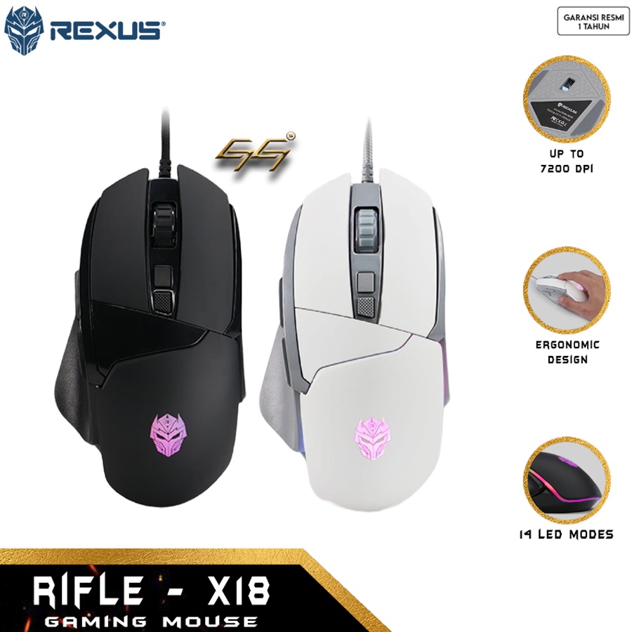 Jual Mouse Gaming Rexus Xierra X18 RIFLE X-18 Gaming Mouse | Shopee ...