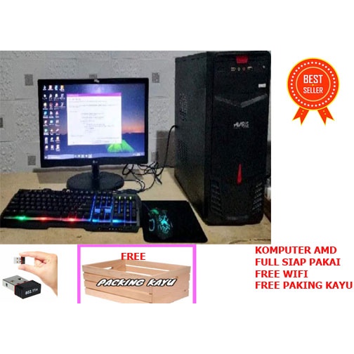Jual komputer amd A4 RAM full set siap pakai FREE PAKING KAYU | Shopee ...