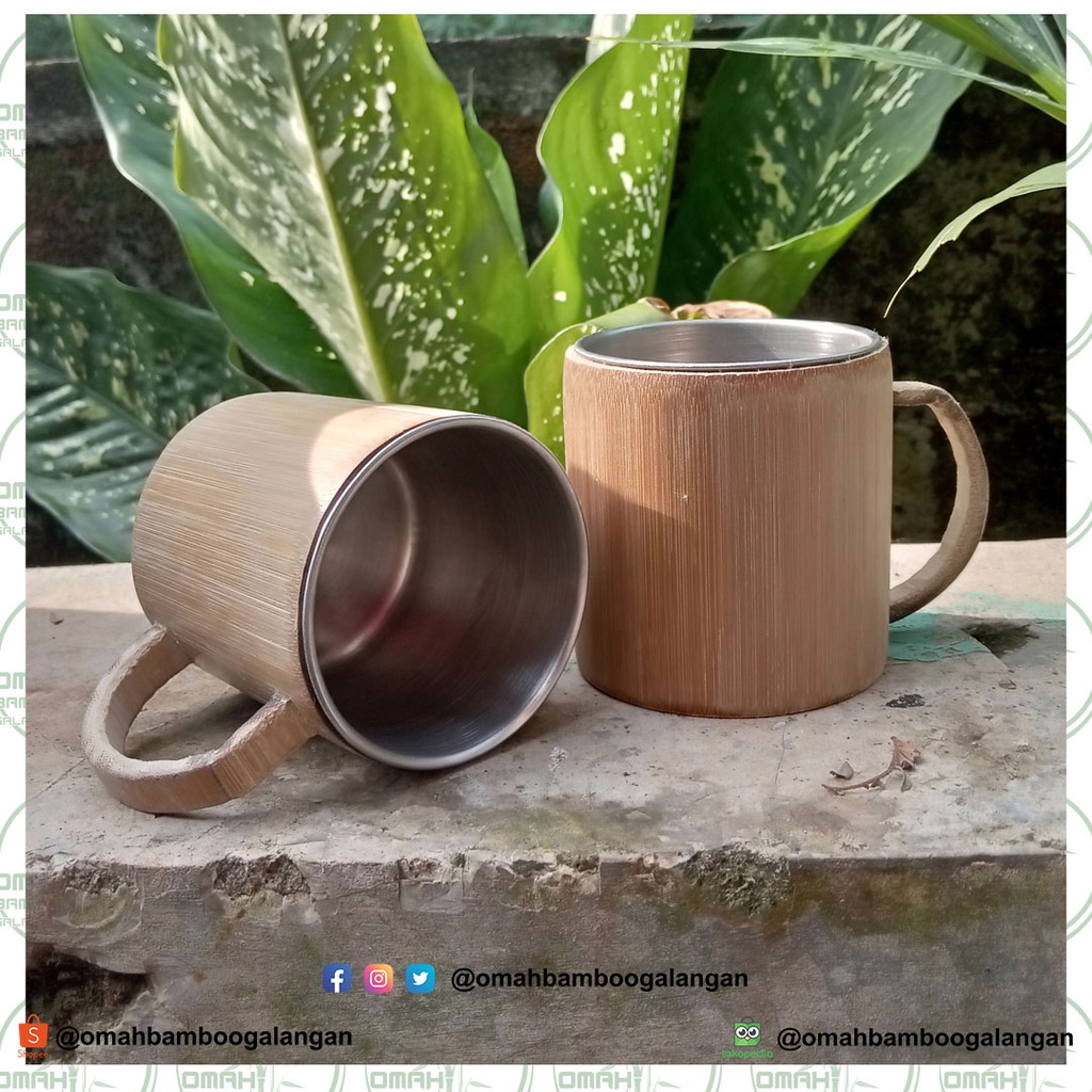 Jual Gelas Cangkir Bambu Model Biasa Unik Elegant Besar Kapasitas 200 ...