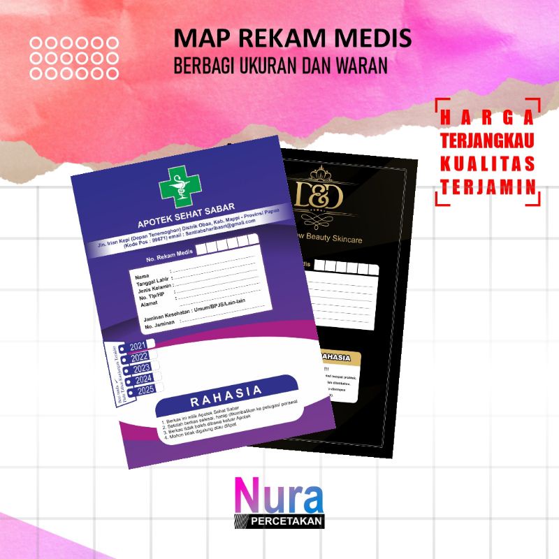 Jual CETAK CUSTOM MAP REKAM MEDIS / MAP SEKOLAH, MAP PUSKESMAS, MAP ...