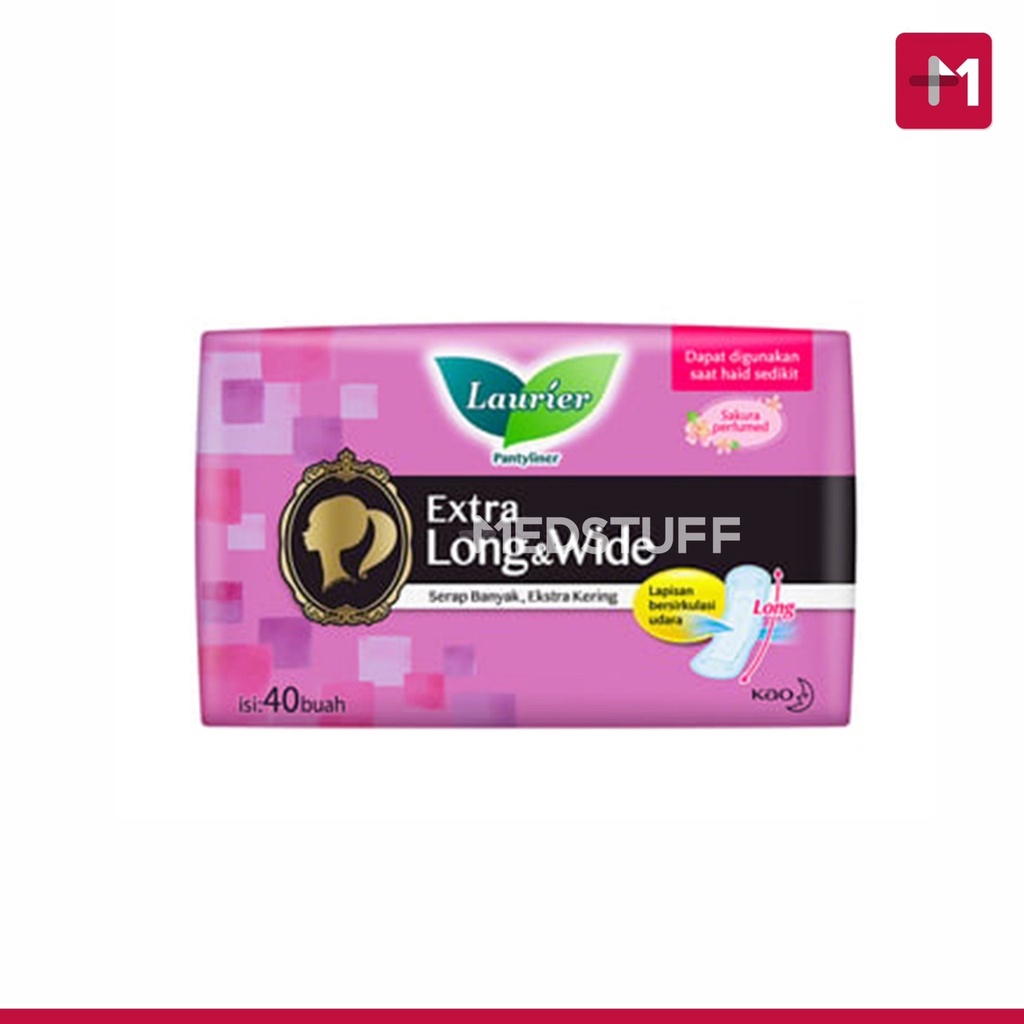 Jual Pantyliner Laurier Extra Long Wide isi 40s Pembalut Wanita Laurier ...