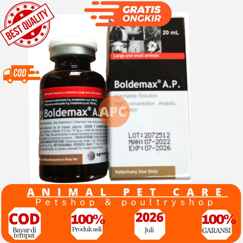 Jual BOLDEMAX AP 20 ml - Obat Penggemukan Hewan Ternak | Shopee Indonesia