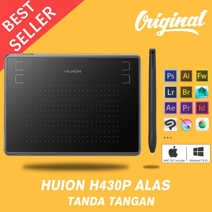 Jual Tablet Huion H430P Digital Usb Signature Drawing Tablet Osu With ...