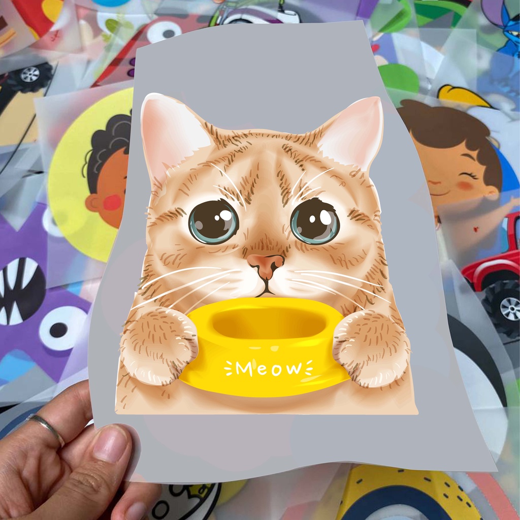 Jual SABLON SETRIKA SABLON DTF PRINTING TEMA KUCING | Shopee Indonesia