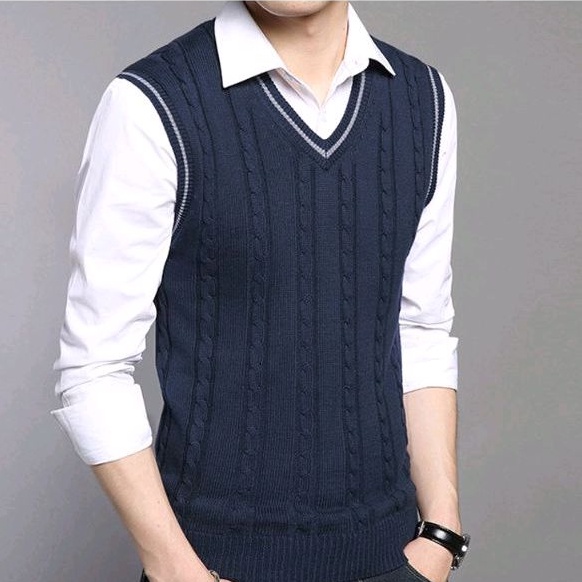 Jual SN - VEST CABLE WOLL PREMIUM / Rompi Rajut pria tali kepang ...