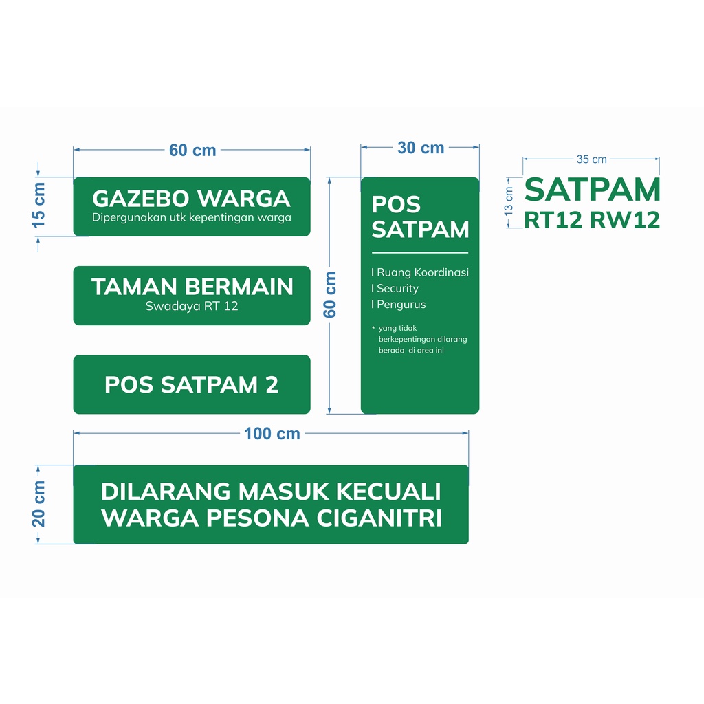 Jual Custom Rambu Perumahan Plat Alumunium Sticker Reflective | Shopee ...