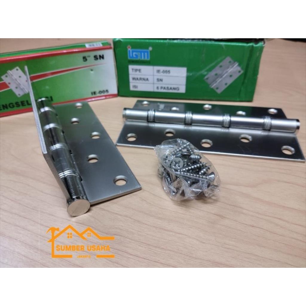 Jual Engsel Tebal Stainles 5"Inch Bagus/Engsel Pintu Jendela Stenlis ...