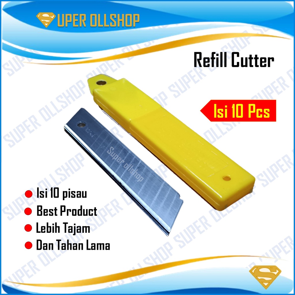 Jual Refill Isi Pisau Cutter Besar / Isi Cutter Blade Refil Kater Pisau Pemotong Isi 10 Pcs ...