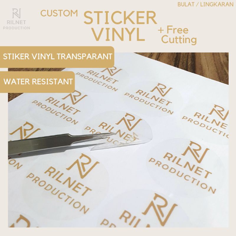 Jual Custom Cetak Print Sticker Vinyl Transparant Cutting (per 1 lembar ...