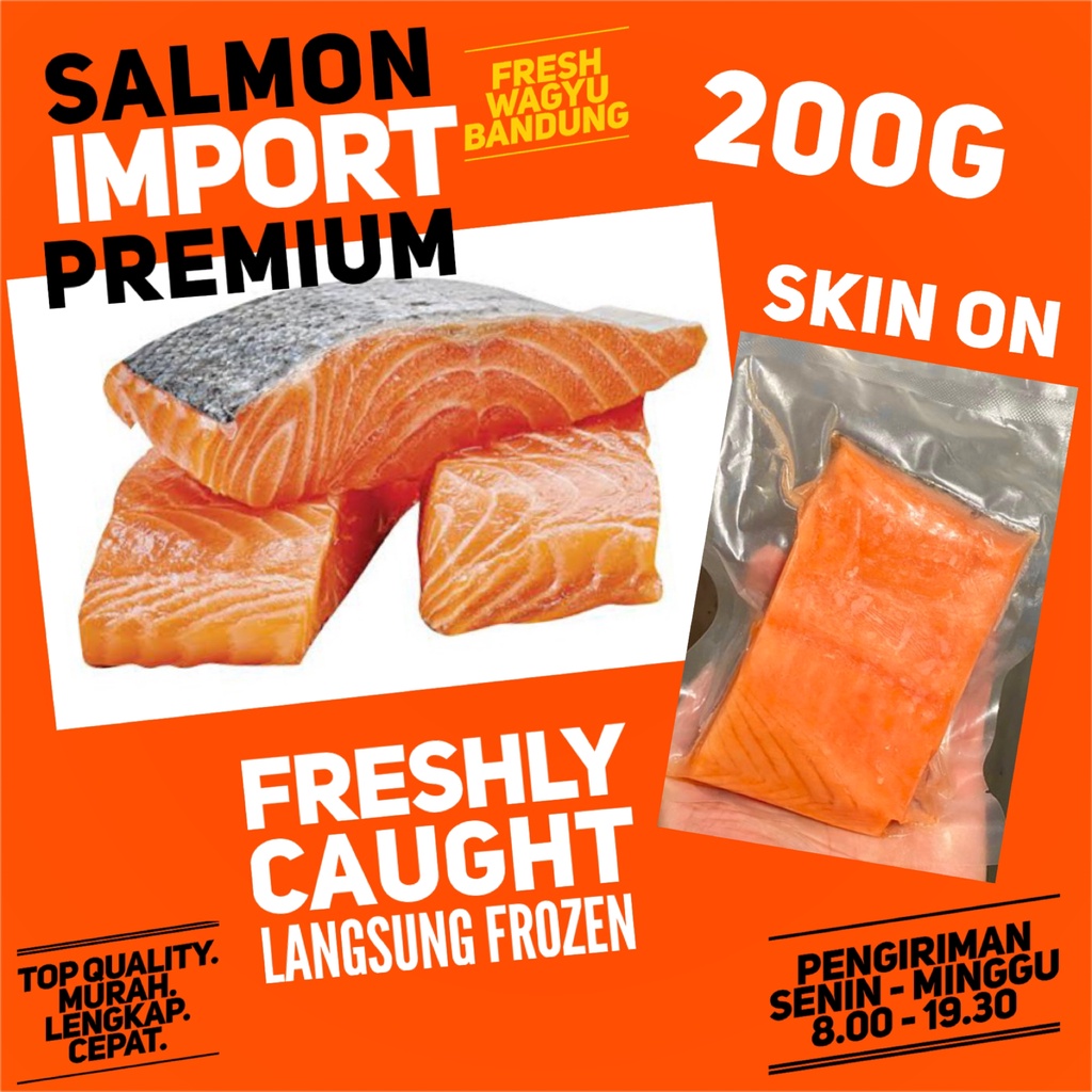 Jual SALMON IMPOR PREMIUM FRESH IKAN IMPORT Skin On Portion Resto ...