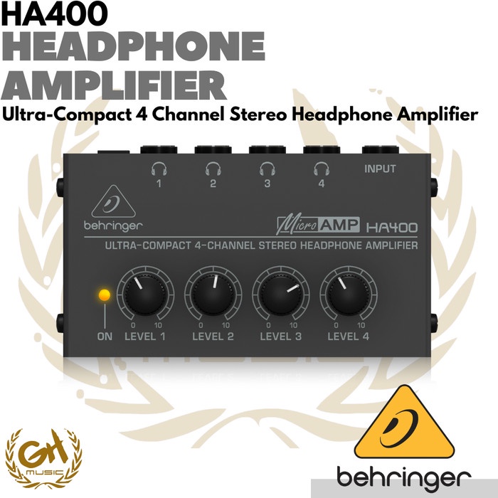 Jual BEHRINGER HA400 Ultra-Compact 4 Channel Stereo Headphone Amplifier ...