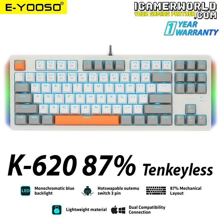 Jual E-YOOSO K-620 / K620 87% TKL Backlit Mechanical Gaming Keyboard | Shopee Indonesia
