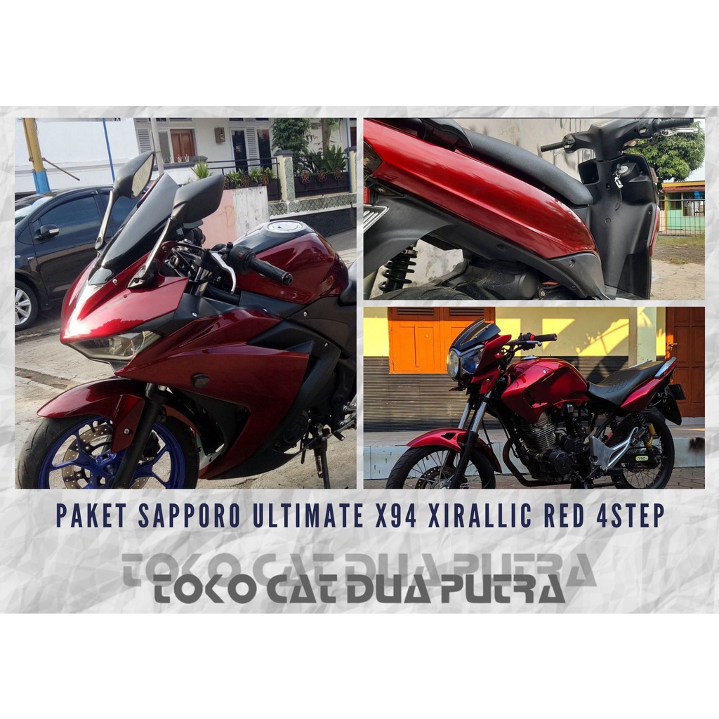 Jual Paket Cat Sapporo Ultimate X94 Xirallic Red 4 Step | Shopee Indonesia