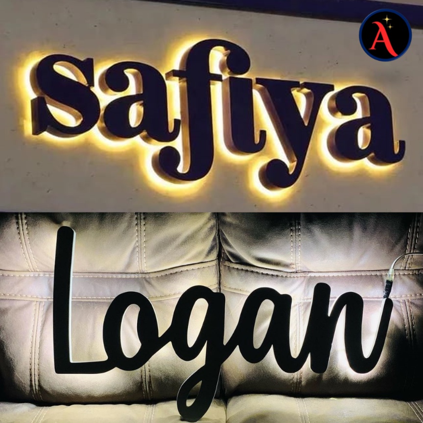 Jual ( PER HURUF) HURUF KAYU TIMBUL LED KAYU CUSTOM / PAPAN NAMA ...