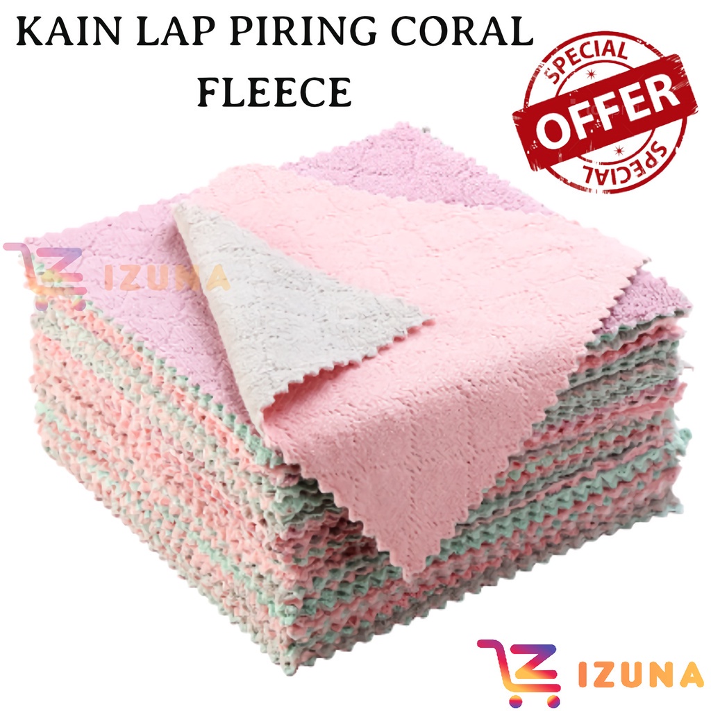 Jual [IZUNA] Kain Lap Piring Super Soft Bahan Coral Fleece 2 Sisi ...